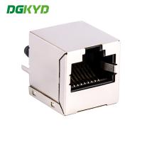 China 100Mbps 180 Degree Direct Insertion RJ45 Network Connector 8PIN Vertical Socket DGKYD511B002GWA8D for sale