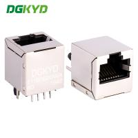 China 100Mbps 180 Degree Direct Insertion RJ45 Network Connector 8PIN Vertical Socket DGKYD511B002GWA8D for sale