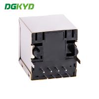China 100Mbps 180 Degree Direct Insertion RJ45 Network Connector 8PIN Vertical Socket DGKYD511B002GWA8D for sale