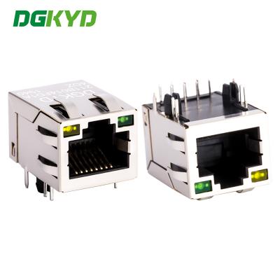 China RJ45 Reverse Port Network Connector 100Mbps Integrated Transformer DGKYD211B014FD1A4DZ for sale