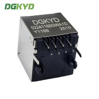 China RJ45 Direct Insertion 180 Degree Connector 8P8C Shielded with LED DGKYD52241188GWA1DY1188 for sale