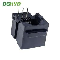 China RJ11 Bottom Socket Zero Degree Network Port Socket Black 6P6C Without Filter DGKYD01166IWW1DB1057 for sale