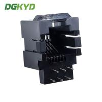 China RJ11 Bottom Socket Zero Degree Network Port Socket Black 6P6C Without Filter DGKYD01166IWW1DB1057 for sale