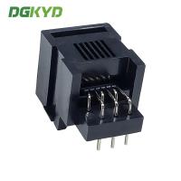China RJ11 Bottom Socket Zero Degree Network Port Socket Black 6P6C Without Filter DGKYD01166IWW1DB1057 for sale