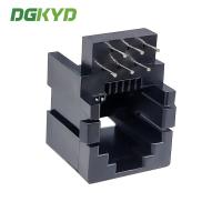 China RJ11 Bottom Socket Zero Degree Network Port Socket Black 6P6C Without Filter DGKYD01166IWW1DB1057 for sale