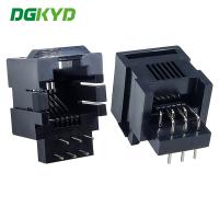China RJ11 Bottom Socket Zero Degree Network Port Socket Black 6P6C Without Filter DGKYD01166IWW1DB1057 for sale
