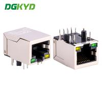 China RJ45 Ethernet Socket 100Mbps with POE Interface & Integrated Filter - 8 Position Right Angle PCB Mount for sale