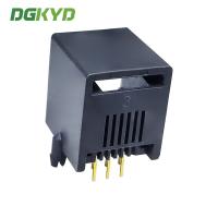 China RJ11 6P6C Telephone Socket Connector Gold Plated 0.6u Through Hole DGKYD for sale