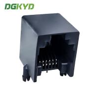 China RJ11 6P6C Telephone Socket Connector Gold Plated 0.6u Through Hole DGKYD for sale