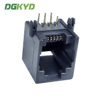 China RJ11 6P6C Telephone Socket Connector Gold Plated 0.6u Through Hole DGKYD for sale