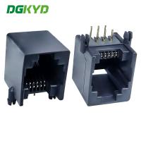 China RJ11 6P6C Telephone Socket Connector Gold Plated 0.6u Through Hole DGKYD for sale
