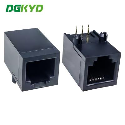 China RJ11 Connector 6P6C All Plastic Lightless Mesh Port Without Reinforcement Ribs for sale