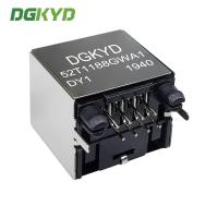 China 180 Degree RJ45 Vertical Interface With Shielded Mesh Socket Without Built-in Transformer DGKYD52T1188GWA1DY1 for sale