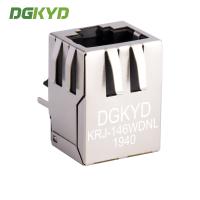 China Right Angle 10 / 100 BASE RJ45 Modular Jack With Transformer Ethernet Cable Connector KRJ-146WDNL for sale