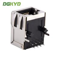 China Right Angle 10 / 100 BASE RJ45 Modular Jack With Transformer Ethernet Cable Connector KRJ-146WDNL for sale