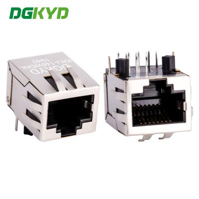 China Right Angle 10 / 100 BASE RJ45 Modular Jack With Transformer Ethernet Cable Connector KRJ-146WDNL for sale