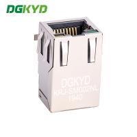 China Metal Shielded RJ45 PCB Connector SMD CAT5 100Mbps with Green/Yellow LED - 25.4mm Length KRJ-SM002NL for sale