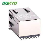 China Metal Shielded RJ45 PCB Connector SMD CAT5 100Mbps with Green/Yellow LED - 25.4mm Length KRJ-SM002NL for sale