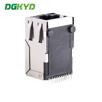 China Metal Shielded RJ45 PCB Connector SMD CAT5 100Mbps with Green/Yellow LED - 25.4mm Length KRJ-SM002NL for sale