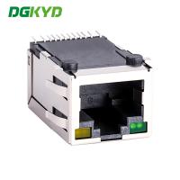 China Metal Shielded RJ45 PCB Connector SMD CAT5 100Mbps with Green/Yellow LED - 25.4mm Length KRJ-SM002NL for sale