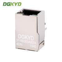 China RJ45 Integrated Magnetics Jack 100MB Transformer with LED Shielded Connector DGKYD311B083AB2A4DN for sale