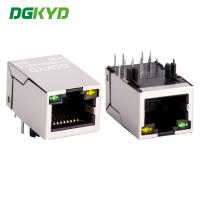 China RJ45 Integrated Magnetics Jack 100MB Transformer with LED Shielded Connector DGKYD311B083AB2A4DN for sale