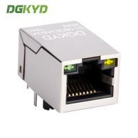 China RJ45 Integrated Magnetics Jack 100MB Transformer with LED Shielded Connector DGKYD311B083AB2A4DN for sale