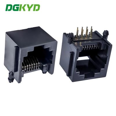 China RJ45 All Plastic Ear Mesh Port Connector 8P8C with Gold 0.6μ Plating for 10/100/1000BASE-T Networks for sale