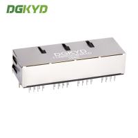 China DGKYD114B002DB2A1D 1x4 Port RJ45 Ethernet Connector with 100Mbps Speed and LED Indicators for sale