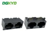 China Dual Port RJ45 Network Connector 8P8C with Gold Plating and PBT Housing - DGKYD561288IWA1DY1 for sale