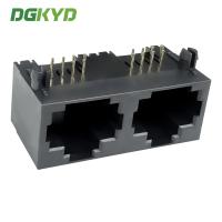 China Dual Port RJ45 Network Connector 8P8C with Gold Plating and PBT Housing - DGKYD561288IWA1DY1 for sale
