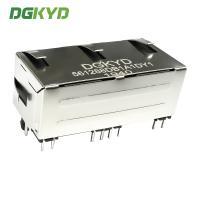 China RJ45 horizontal interface 8P8C with light, shielding spring, round needle mesh port DGKYD561288DB1A1DY1 for sale