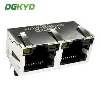 China RJ45 horizontal interface 8P8C with light, shielding spring, round needle mesh port DGKYD561288DB1A1DY1 for sale