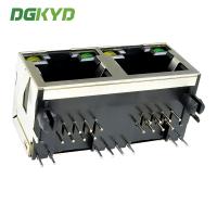 China RJ45 horizontal interface 8P8C with light, shielding spring, round needle mesh port DGKYD561288DB1A1DY1 for sale