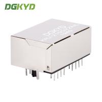 China RJ45 Network Connector Metal Shielded CAT5 Dual Port Ethernet Jack with Green Yellow LED KRJ-215GYZNL for sale