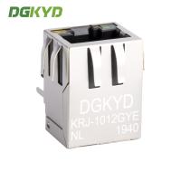 China PCB Network RJ45 Modular Jack With Filter , LED Tab Down Side Entry  Ethernet Socket RJ45 Network Interface 100Mbps Connector KRJ-1012GYENL for sale