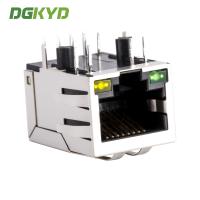 China PCB Network RJ45 Modular Jack With Filter , LED Tab Down Side Entry  Ethernet Socket RJ45 Network Interface 100Mbps Connector KRJ-1012GYENL for sale