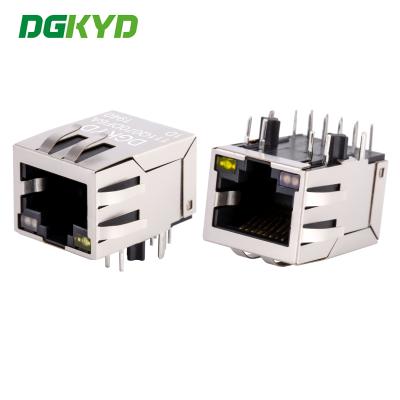 China Single Rj45 Ethernet Jack Integrated Transformer / Common Mode Choke , Og/Y Led DGKYD111Q070DF6A1D for sale