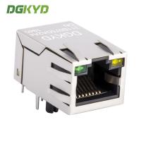 China RJ45 Network Connector 100Mbps Integrated Ethernet Transformer with Metal Shield and LED DGKYD311B075DA2A4DN for sale