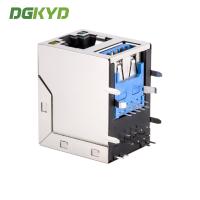 China 2x1 Stack RJ45 USB 3.0 Combo Jack KRJ-USB03YGZNL with 8 Positions and -40℃ to 85℃ Operating Range for sale