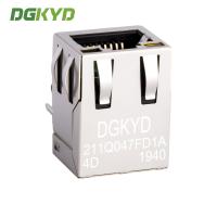 China RJ45 Network Connector TAB-UP 8P10C with 6μ Gold Plating and -40℃ to 85℃ Temperature Range for sale