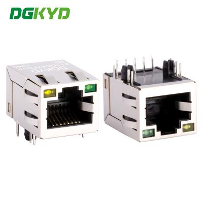 China RJ45 Network Connector TAB-UP 8P10C with 6μ Gold Plating and -40℃ to 85℃ Temperature Range for sale