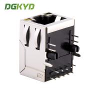 China RJ45 Network Connector TAB-UP 8P10C with 6μ Gold Plating and -40℃ to 85℃ Temperature Range for sale