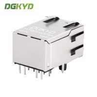 China 25.4mm RJ45 Connector with Integrated Transformer - 1000Mb Cat6 Ethernet Jack with LED Indicators for sale