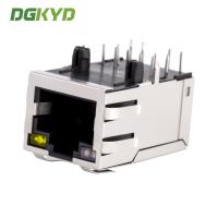 China 25.4mm RJ45 Connector with Integrated Transformer - 1000Mb Cat6 Ethernet Jack with LED Indicators for sale
