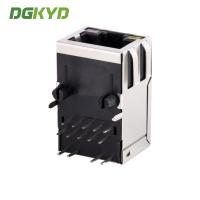 China 25.4mm RJ45 Connector with Integrated Transformer - 1000Mb Cat6 Ethernet Jack with LED Indicators for sale