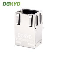 China 25.4mm RJ45 Connector with Integrated Transformer - 1000Mb Cat6 Ethernet Jack with LED Indicators for sale