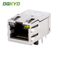 China 25.4mm RJ45 Connector with Integrated Transformer - 1000Mb Cat6 Ethernet Jack with LED Indicators for sale