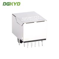 China Metal Shielded Cat6a RJ45 Connector Female with Transformer Green Yellow LED 8P10C for sale