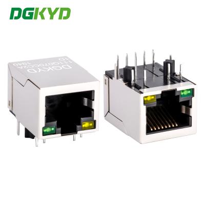 China DGKYD111Q070CC2A1D RJ45 Gigabit Network Connector with 10 Positions and -40℃ to 85℃ Operating Temperature for sale